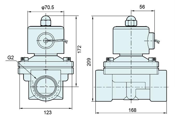 AC 220V DC 24VG 2" Inch DN50 2/2 Way Direct Operated UW-50 2W500-50 Brass Solenoid Water Valve