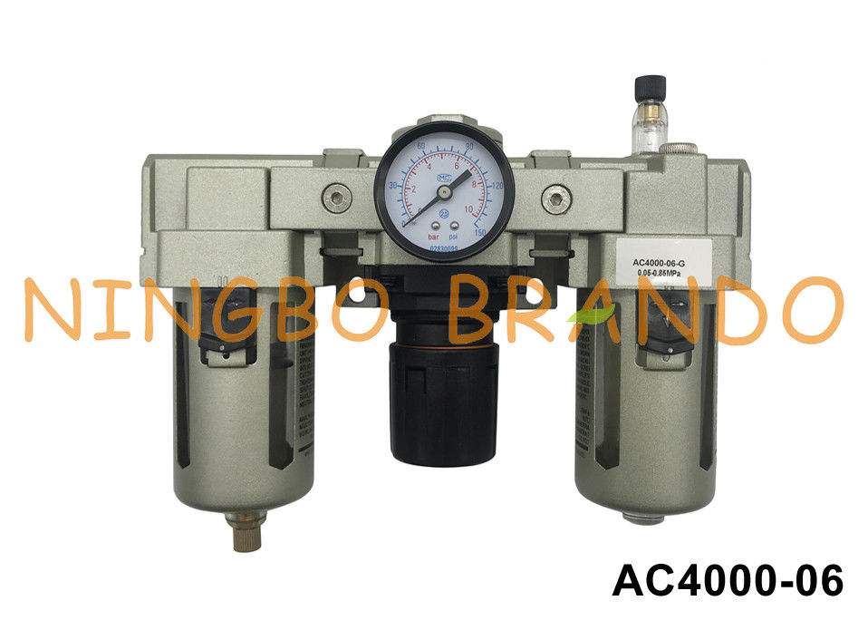 AC4000-06 3/4'' SMC Type Pneumatic FRL Unit Air Filter Regulator Lubricator