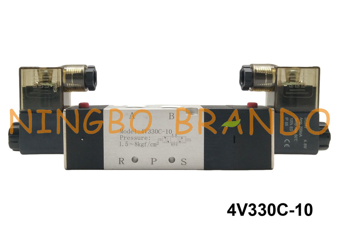 3/8" PT 4V330C-10 AirTAC Type Directional Control Solenoid Valve 5 Way ...