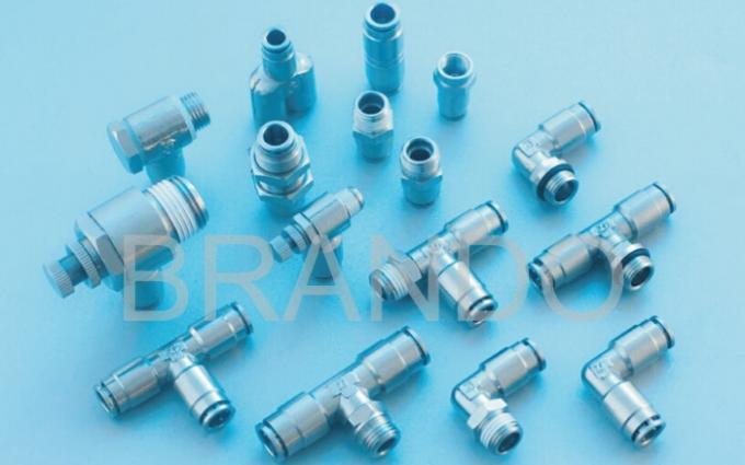 Metal Joint Quick Connect Pneumatic Fittings , Pneumatic Tube Fittings ...