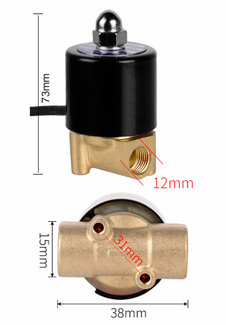 1/4'' Inch Golden Yellow Color 2V Water Control Valve 2W025-08 made of ...