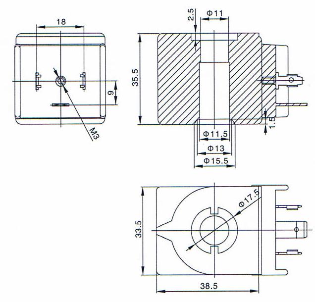 Castel Type 11mm Hole MSV Series Refrigeration Solenoid Valve Coil