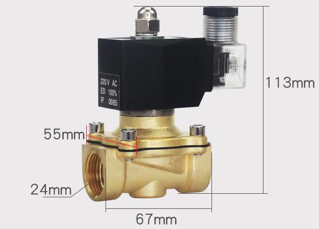 G3/4'' DN20 ADK11-20G / 20A / 20N CKD Type Pilot Kick 2 Way Brass Solenoid Valve DC24V AC220V