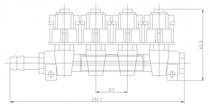 DC12V RAIL / OMB Type 3 Ohm 4 Cylinder IG1 Apache Injector Rail In LPG ...