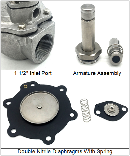 BSPP G 1 1/2'' SCG353A047 ASCO Type Impulse Diaphragm Valve 24V DC 115V ...