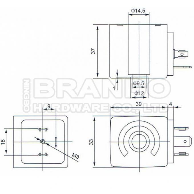 Parker Type 492425F4 230/50 14W Pneumatic Solenoid Valve Coil H Class ...