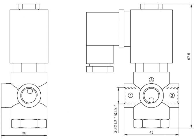 1/4'' 1/8'' 3 Way Quick Exhaust Brass Solenoid Valve 8320G174 8320G172 ...