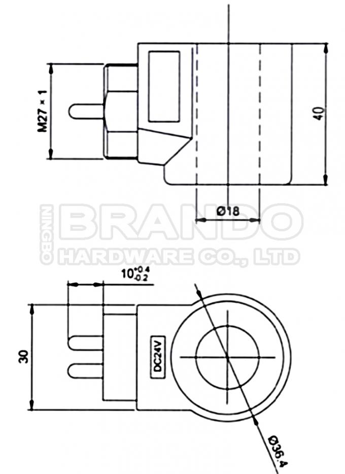 Hydac Type Hydraulic Solenoid Valve Coil 24V DC 19W 3003138 24DK-40-1836