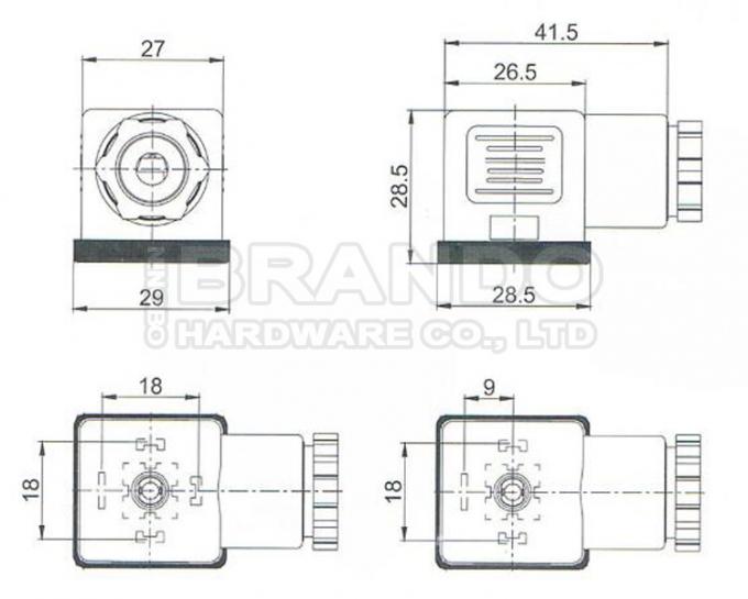DIN 43650 Form C DIN 43650C Solenoid Valve Coil Connector 24V