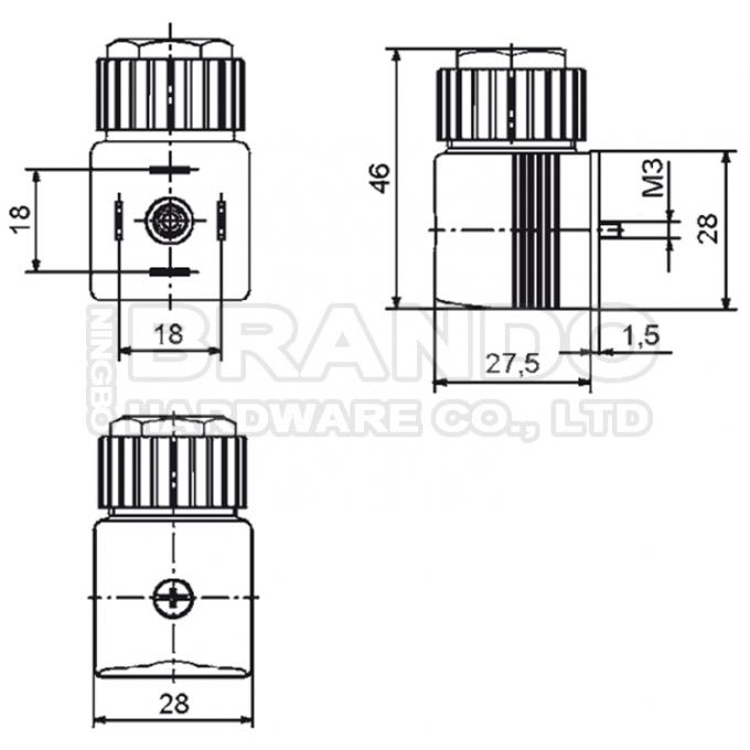 Burkert Type 2508 Solenoid Valve Coil Cable Plug Connector DIN 43650 Form A