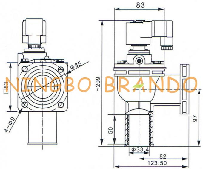 Goyen Type CAC25FS 1" Pulse Jet Valve Flanged Inlet FS Series For Baghouse