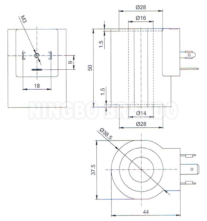 AMISCO Type Hydraulic Solenoid Valve Coil 220VAC 28VA 24VDC 21W
