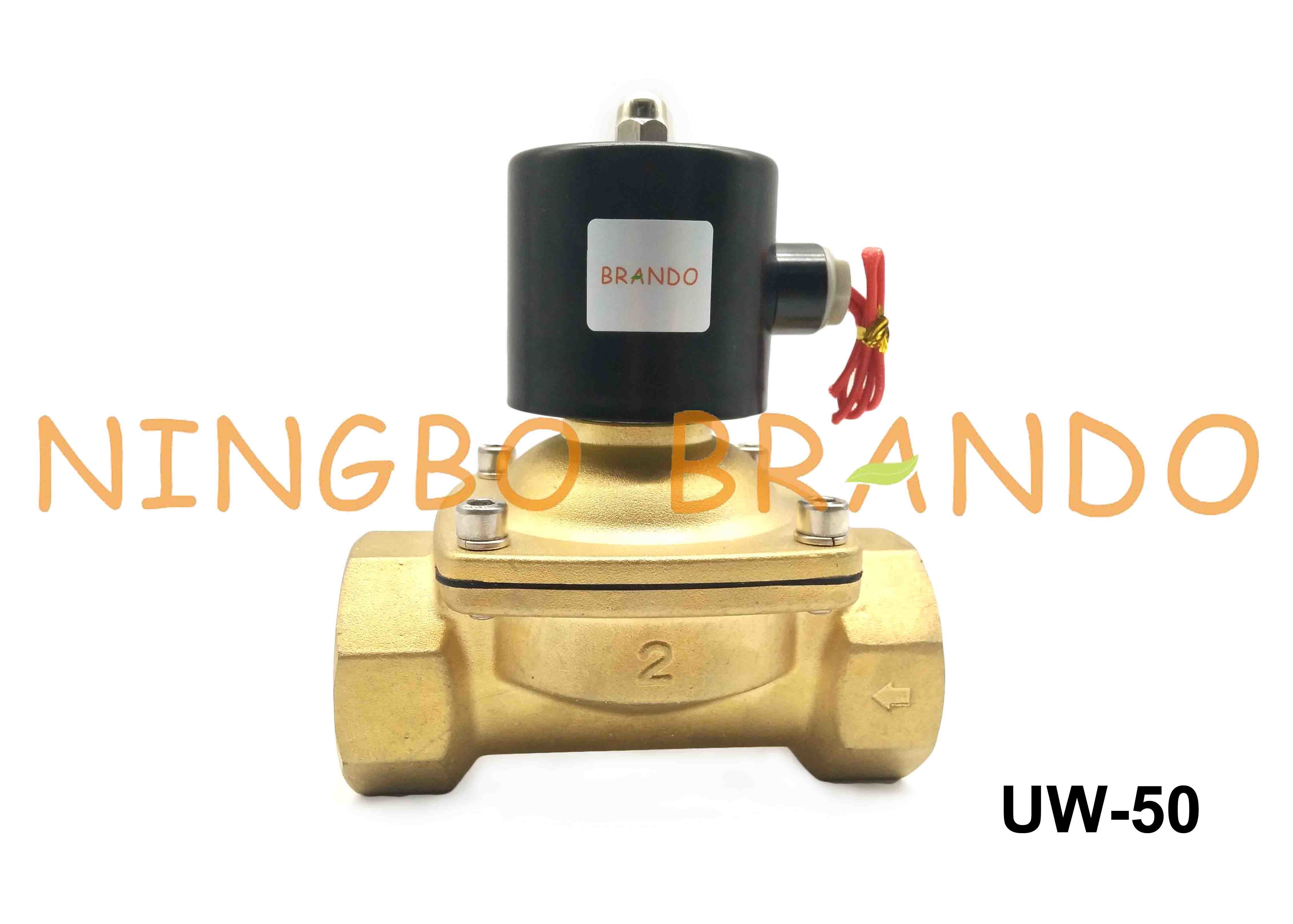 2" 2W500-50 UW-50 Uni-D Type NBR Diaphragm Brass Electric Solenoid Valve Normally Closed AC110V ...